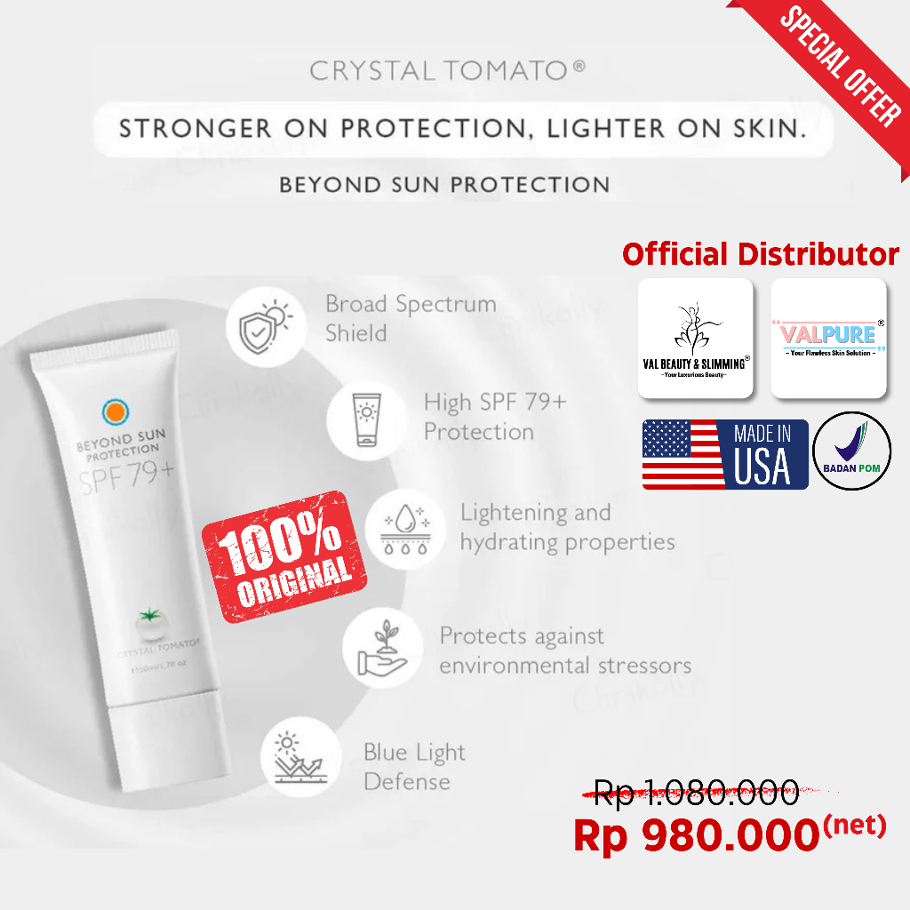 Jual CRYSTAL TOMATO Beyond Sun Protection SPF 79+ PA++++ (50 ml ...