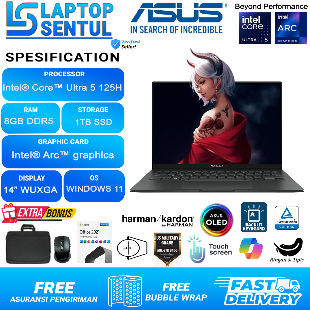 Jual Asus Zenbook 14 OLED Q415MA Intel Ultra 5 125H 2TB SSD Windows 11 ...