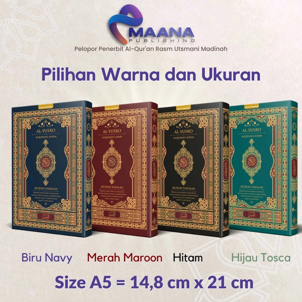 Jual Al Quran Al Yusro Hafalan Utsmani Madinah Terjemah Ukuran Sedang ...