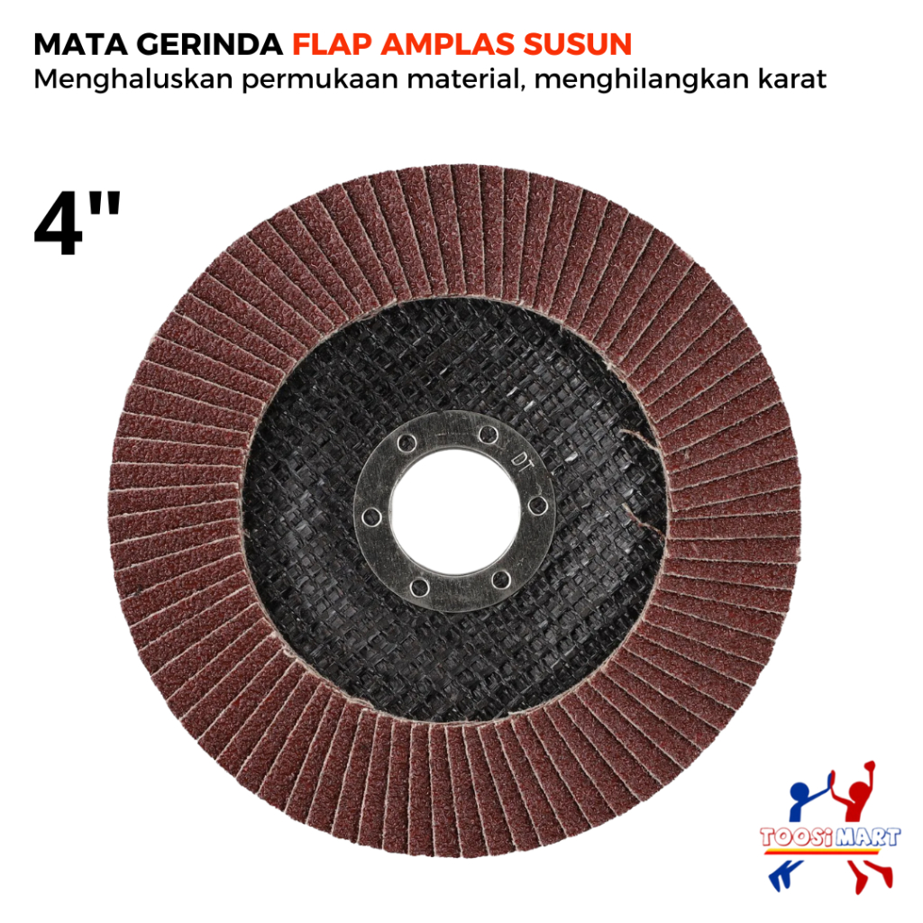 Jual Mata Gerinda Amplas Susun Flap Disk Cakram Poles Asah 4 inch ...
