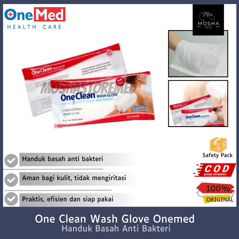 Jual ONEMED-One Clean Wash Glove Handuk Basah Anti Bakteri | Shopee ...