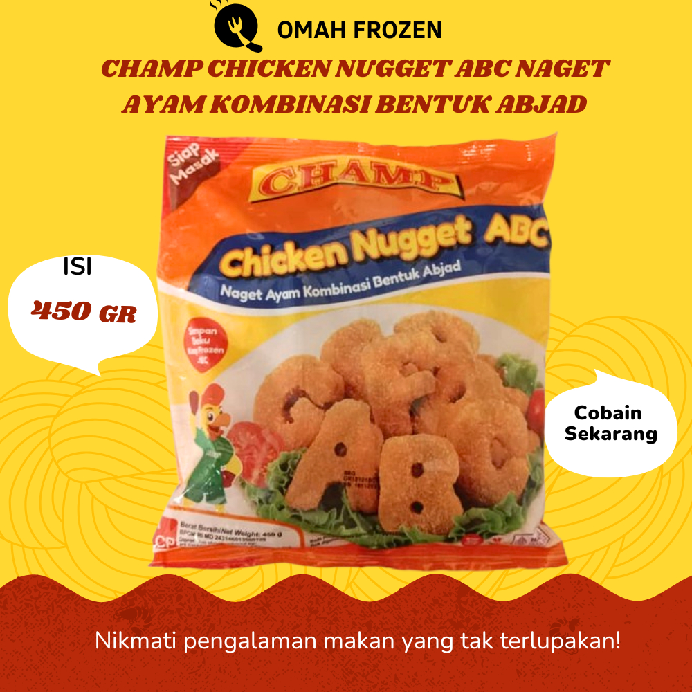 Jual Champ Chicken Nugget ABC Naget Abjad Isi 450 GR frozen food ...