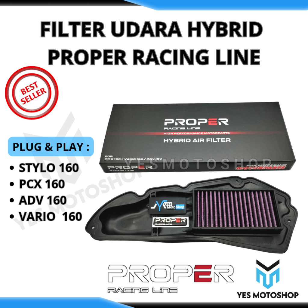 Jual AIR FILTER UDARA PROPER RACING LINE VARIO 160 PCX 160 ADV 160 ...