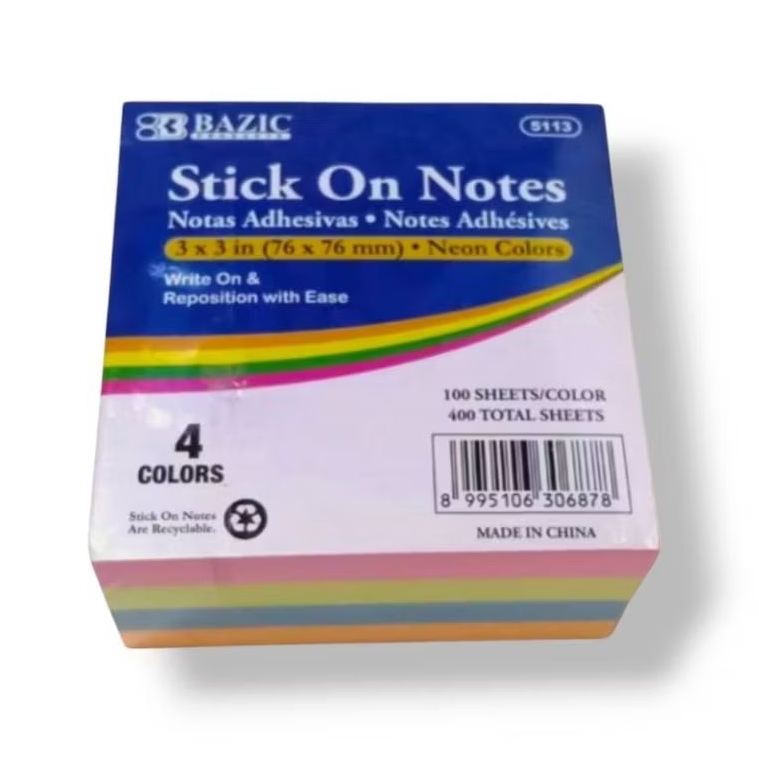 Jual kertas tempel warna memo sticky notes 5113 (1 pak) | Shopee Indonesia