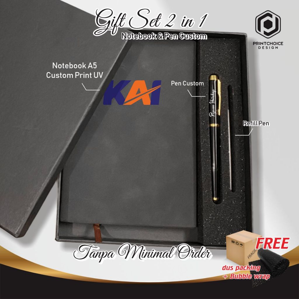 Jual Custom Box Gift Set Agenda Pulpen Box Exclusive Free Nama Binder ...