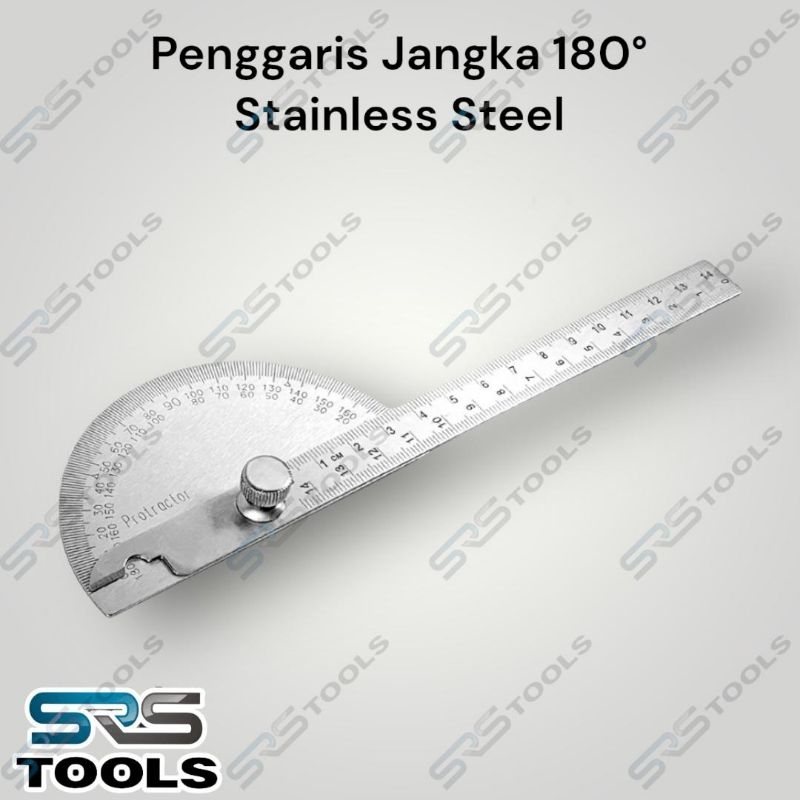 Jual Penggaris Jangka Busur Derajat Stainless Steel 180° 14.5 cm ...