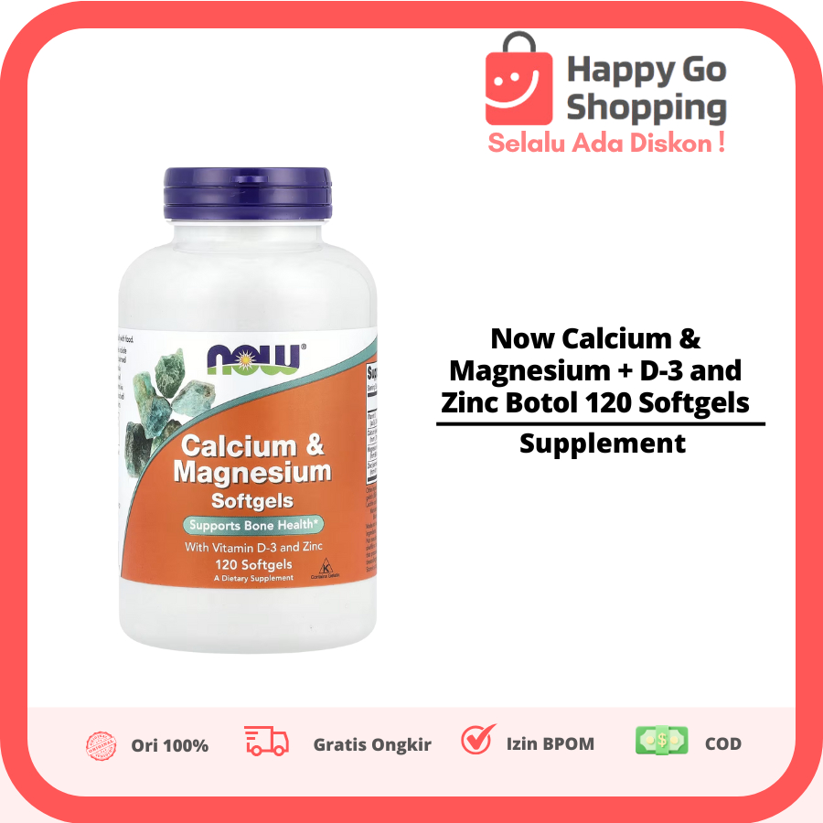Jual Now Calcium & Magnesium + D-3 and Zinc Botol 120 Softgels | Shopee ...
