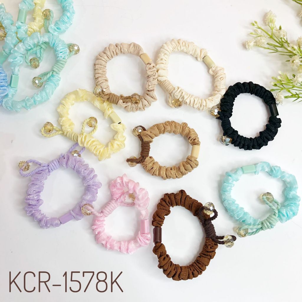 Jual KUNCIRAN POLOS MODEL KERUT KRISTAL AKSESORIS RAMBUT WANITA 1578K ...