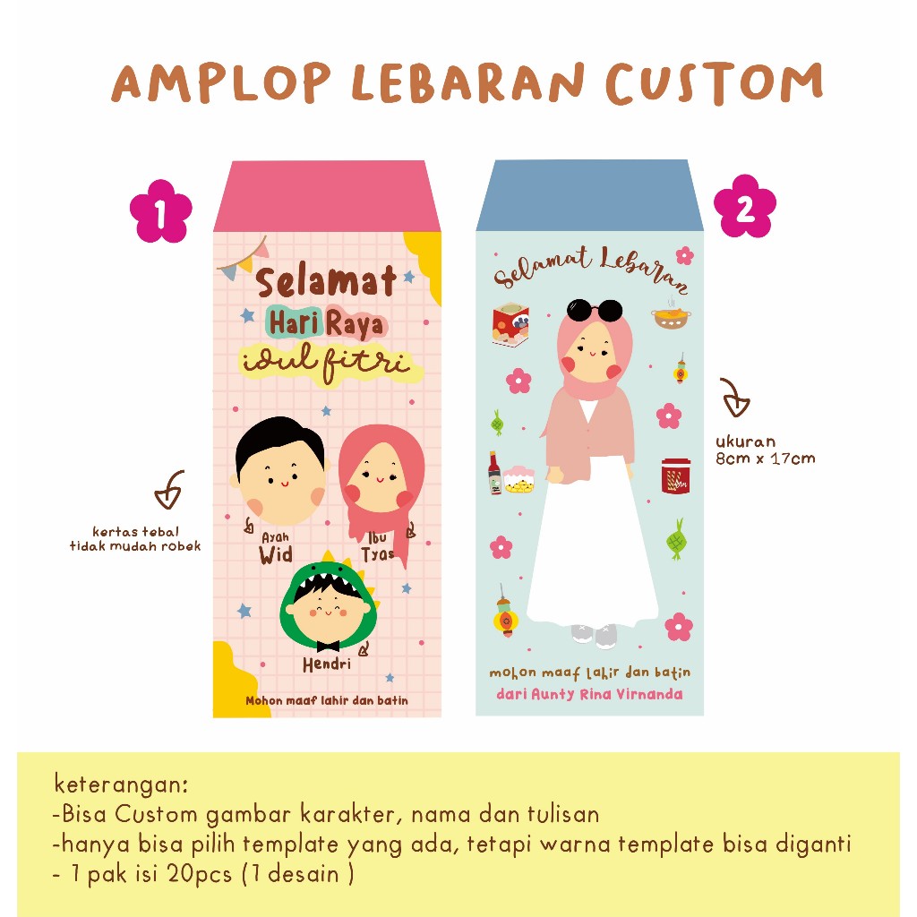 Jual AMPLOP LEBARAN CUSTOM ISI 20PCS | Shopee Indonesia