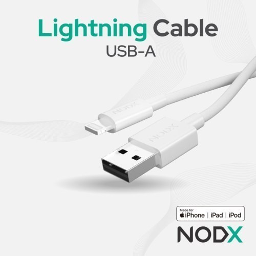 Jual NODX USB-A to Lightning Cable - White (1M) | Shopee Indonesia