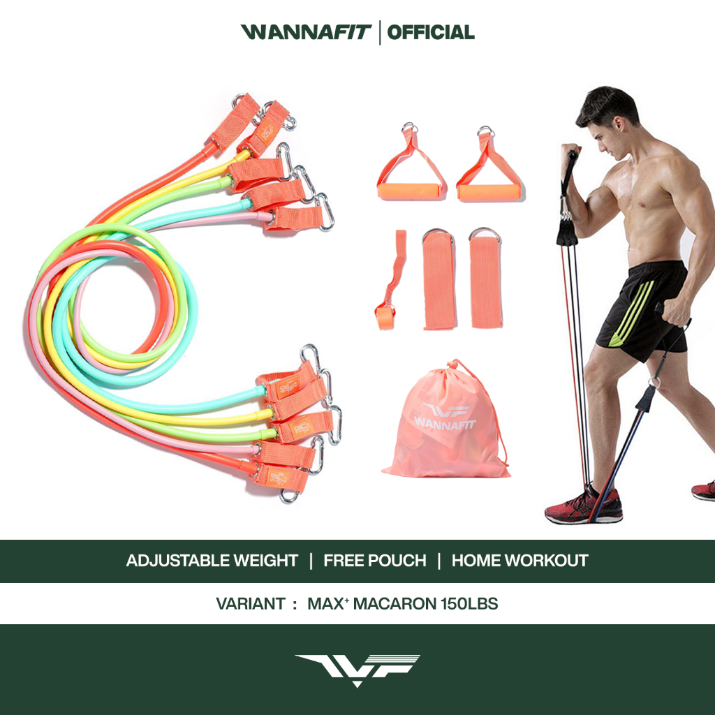 Jual WANNAFIT MAX Macaron 11 in 1 Pro Resistance Band Set | Alat ...