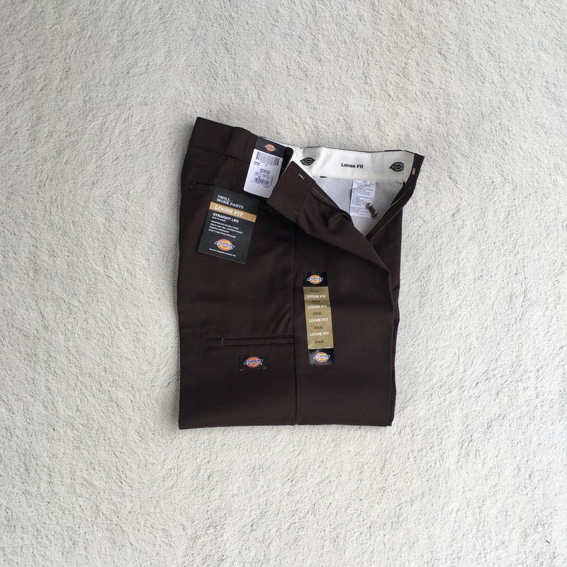 Jual Dickies 85283 Loose Fit Double Knee Dark Brown | Shopee Indonesia