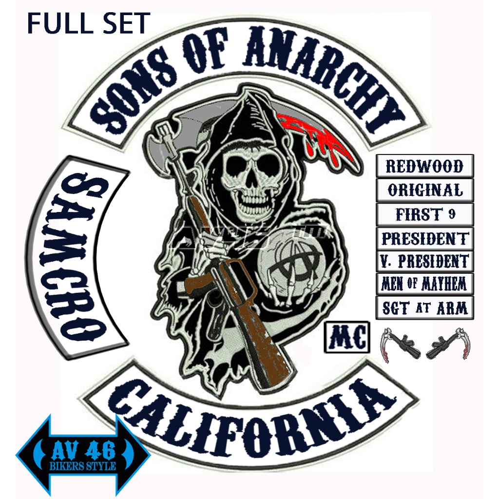 Jual AV46 Logo Patch Sons Of Anarchy Original SOA Samcro bordir ...