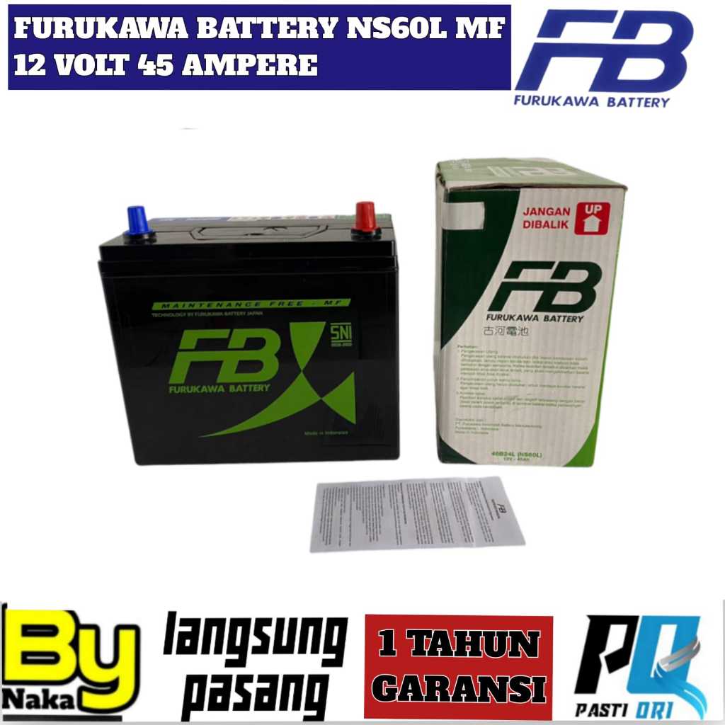 Jual Aki Mobil Grand Livina/Corolla Series/Honda City/Karimun/Baleno Furukawa NS60L MF 45 Ampere ...