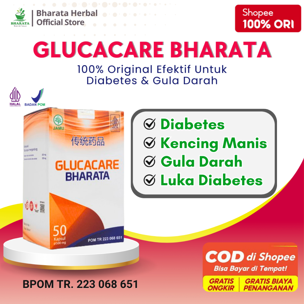 Jual GLUCACARE BHARATA Obat Diabetes - Obat Luka Diabetes - Obat Gula ...