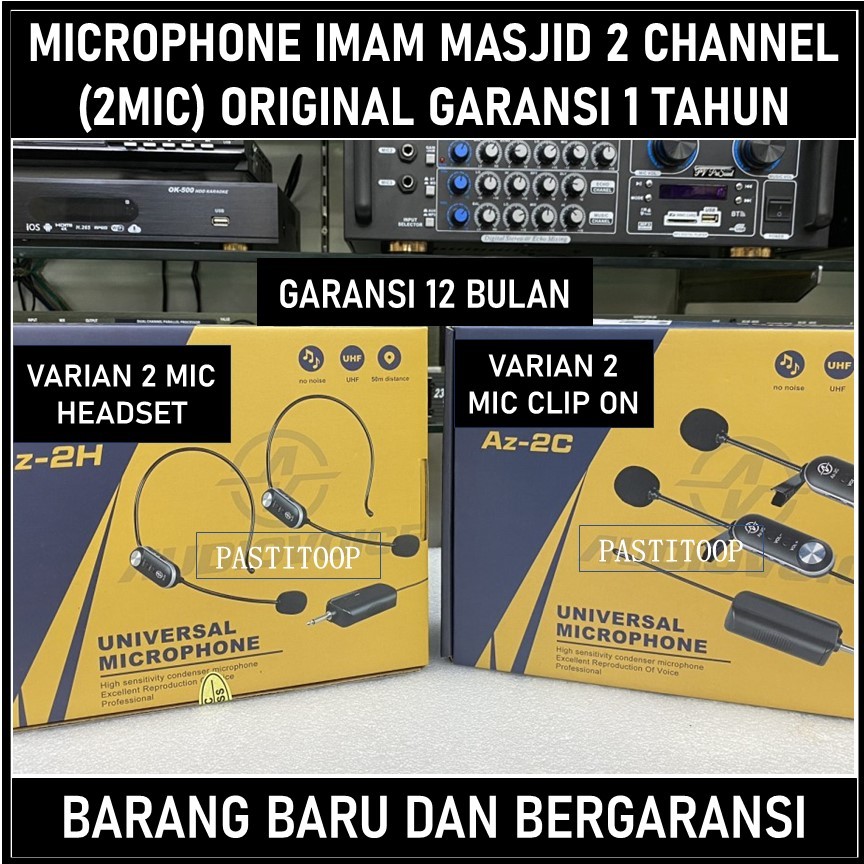 Jual Mic imam masjid wireless Clip on jepit / Headset bando 2 mic Original | Shopee Indonesia