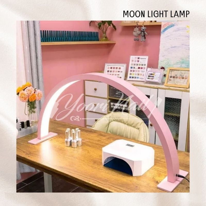 Jual Moon light lamp lampu meja nail art LED half moon lampu desk table ...