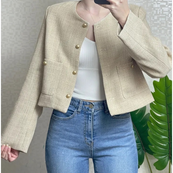 Jual AUDREY BLAZER WANITA KOREA / BLAZER KANTOR WANITA / BLAZER CROP ...