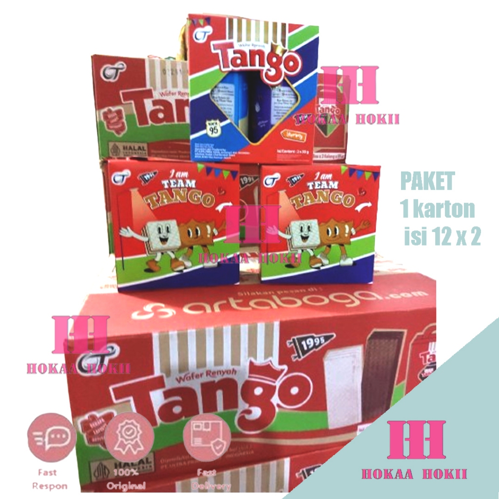 Jual Tango Wafer Renyah Box Paket 1 karton Isi 12 x 2 Kaleng Coklat ...
