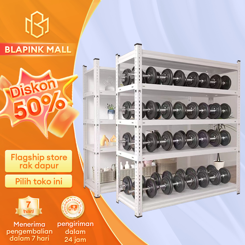 Jual Rak Susun Penyimpanan Rak Besi Siku 120*40*200 CM Rak Besi 5 Susun ...