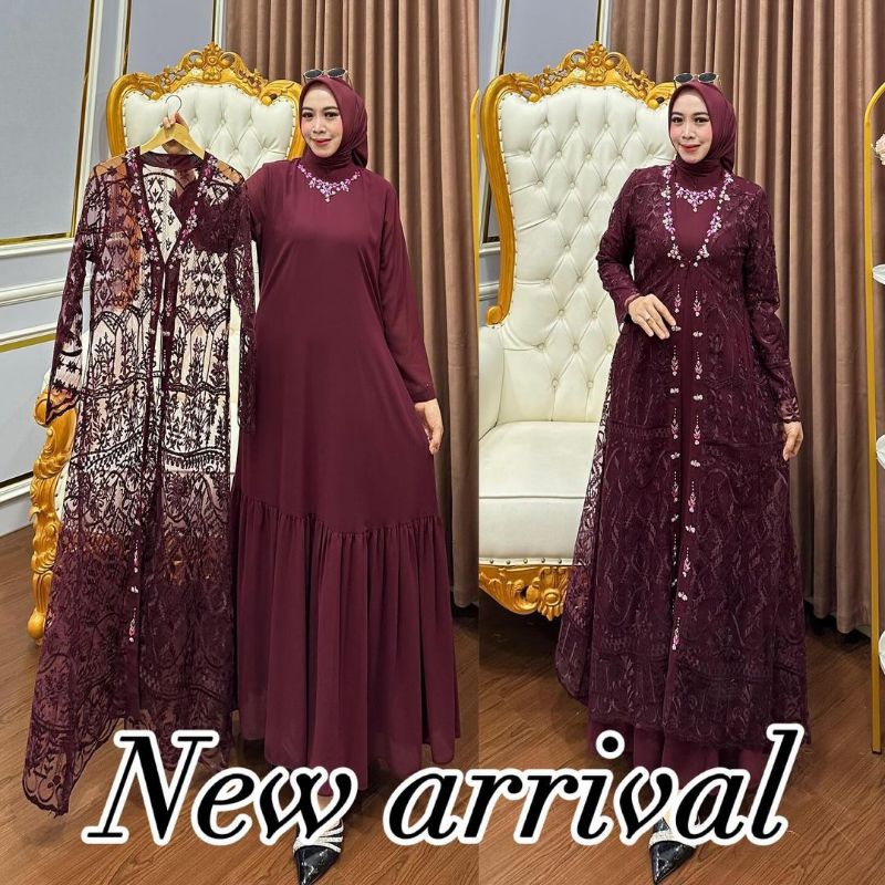 Jual ARIMBI SET OUTER GAMIS CERUTY MIX BURKAT PAYET GAMIS SET MEWAH ...