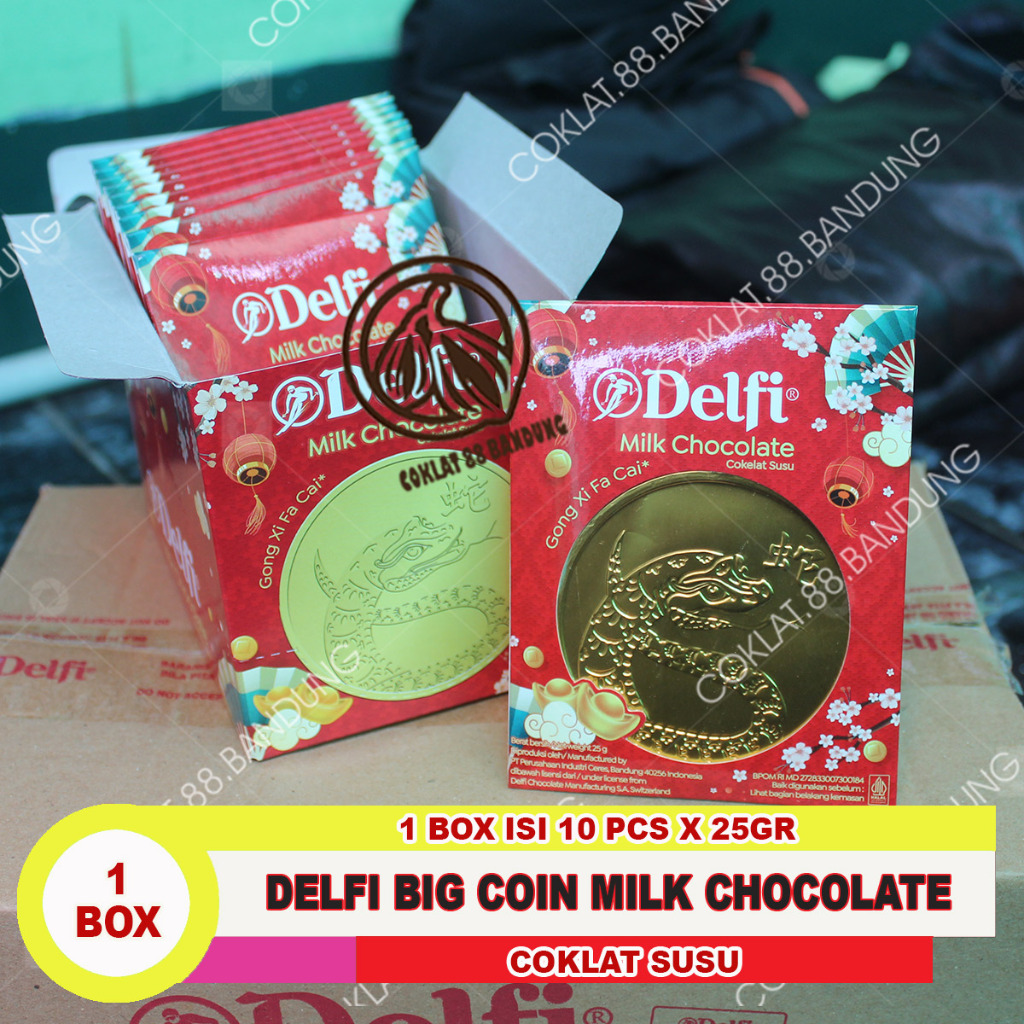 Jual DELFI BIG COIN ULAR 1 BOX ISI 10 X 25 GRAM, COKLAT DELFI KOIN ...