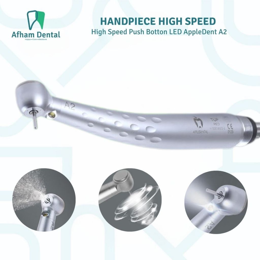 Jual AFHAM DENTAL Handpiece High Speed 4 Hole Push Botton LED AppleDent ...