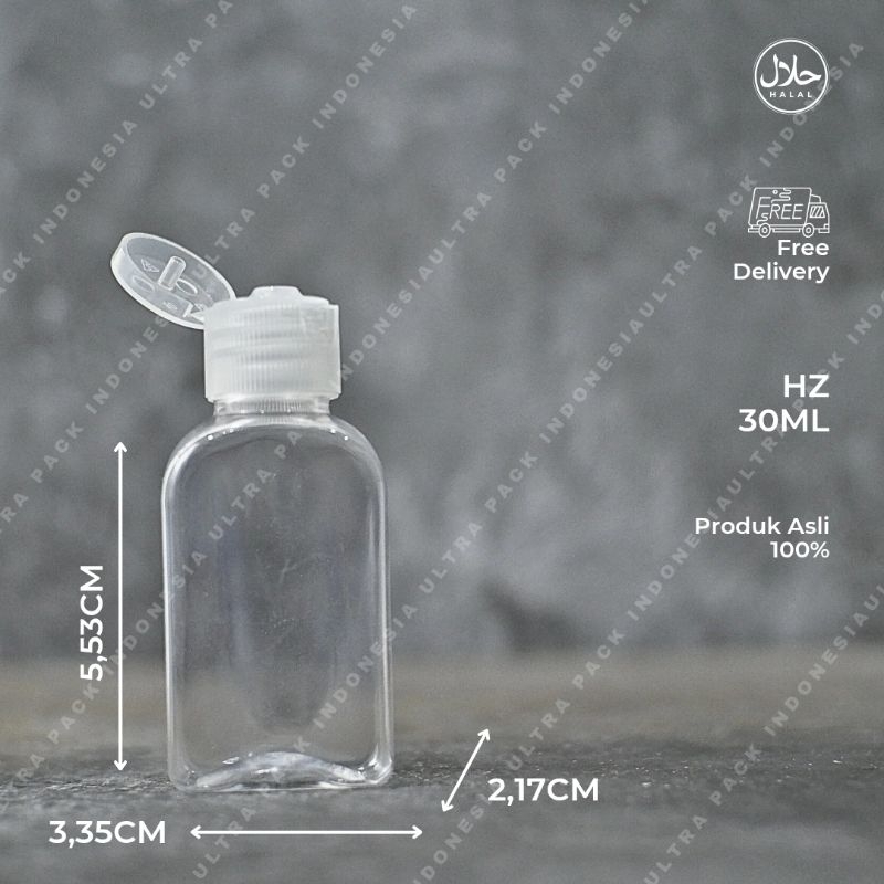 Jual KEMASAN BOTOL FLIPTOP ISI ULANG - BOTOL PET HZ 30ML CLEAR + FLIP TOP NATURAL | Shopee Indonesia