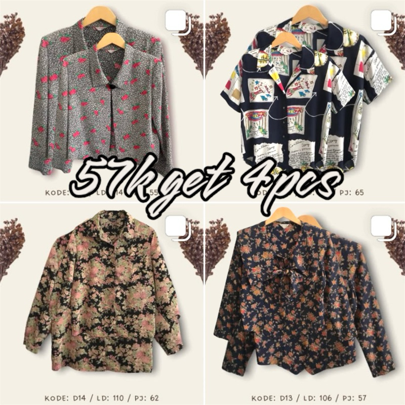 Jual SALE Thrift Blouse Kemeja Korean Style | Shopee Indonesia