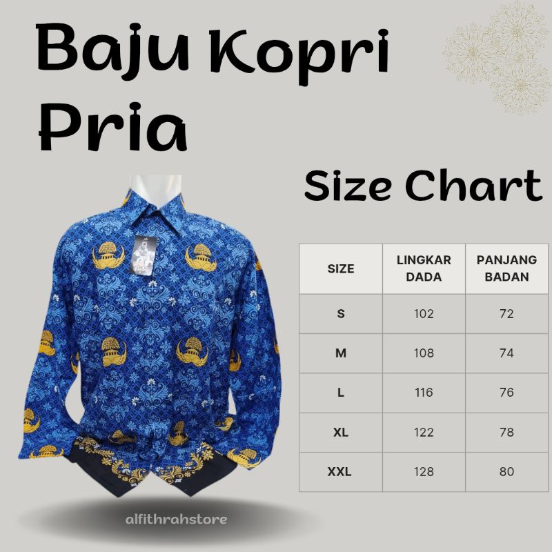 Jual Kemeja Kopri Pria Katun/ Baju Kopri Katun Pakai Furing | Shopee ...