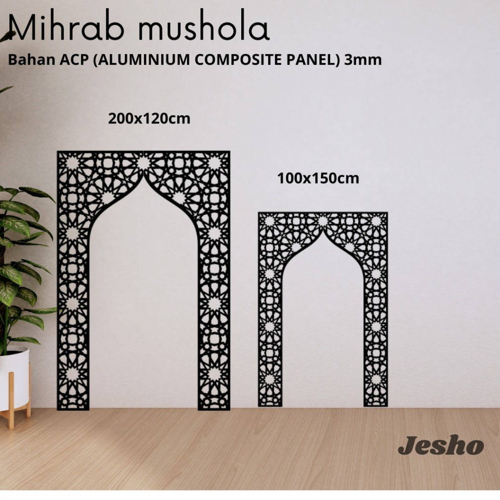 Jual Mihrab Mushola Krawangan Hiasan Mushola Bahan ACP 3mm Motif 1 ...
