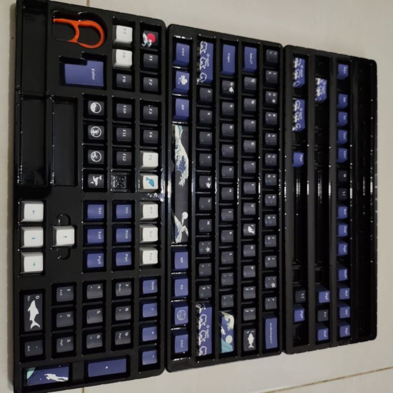 Jual Great Waves of Kanagawa Keycaps PBT Cherry Profile Japanese Roots ...