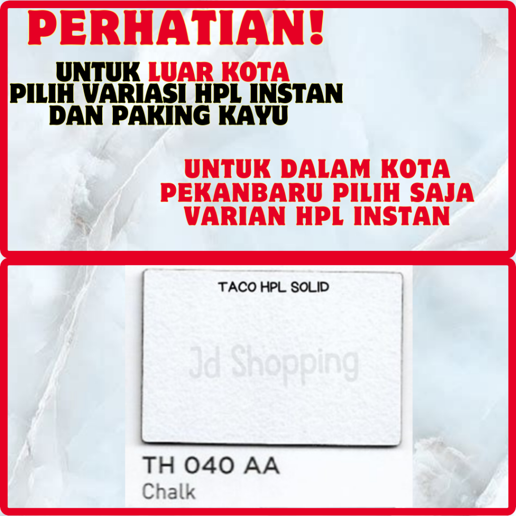 Jual (LUAR KOTA WAJIB PALLET KAYU) HPL TACO SOLID TH 040 AA Chalk | Shopee Indonesia