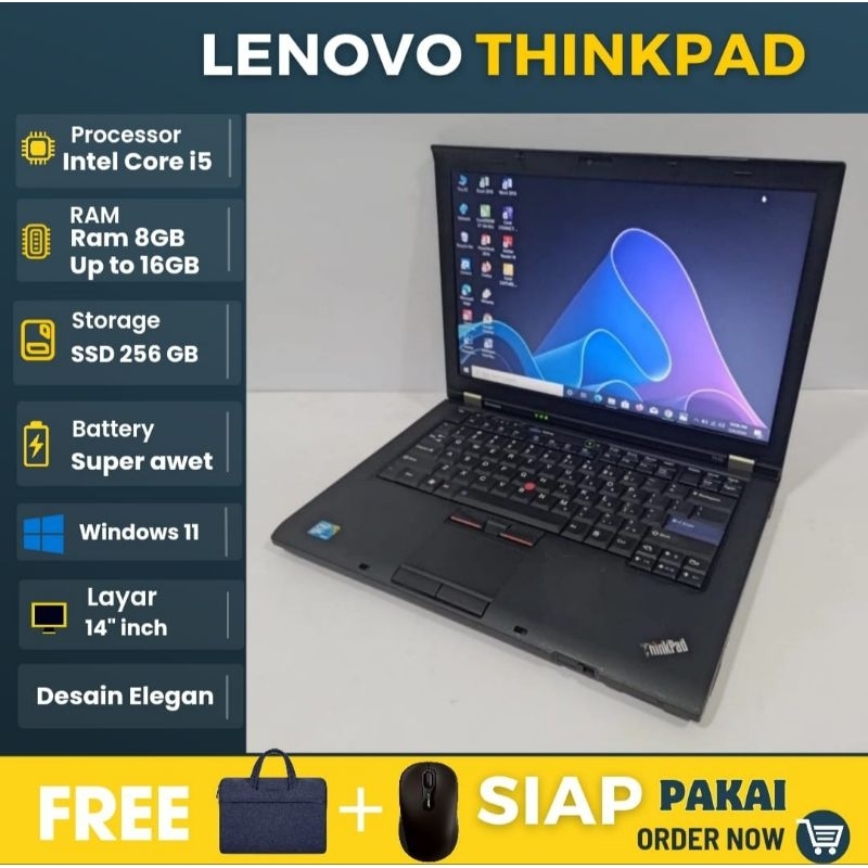 Jual Laptop Lenovo Thinkpad Core i5 Ram 8GB/16GB SSD 256GB windows 11/10 - Original siap pakai ...