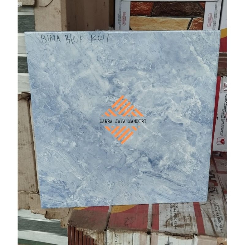 Jual KERAMIK LANTAI 40X40 BIMA BLUE GLOSSY - MULIA TILES | Shopee Indonesia