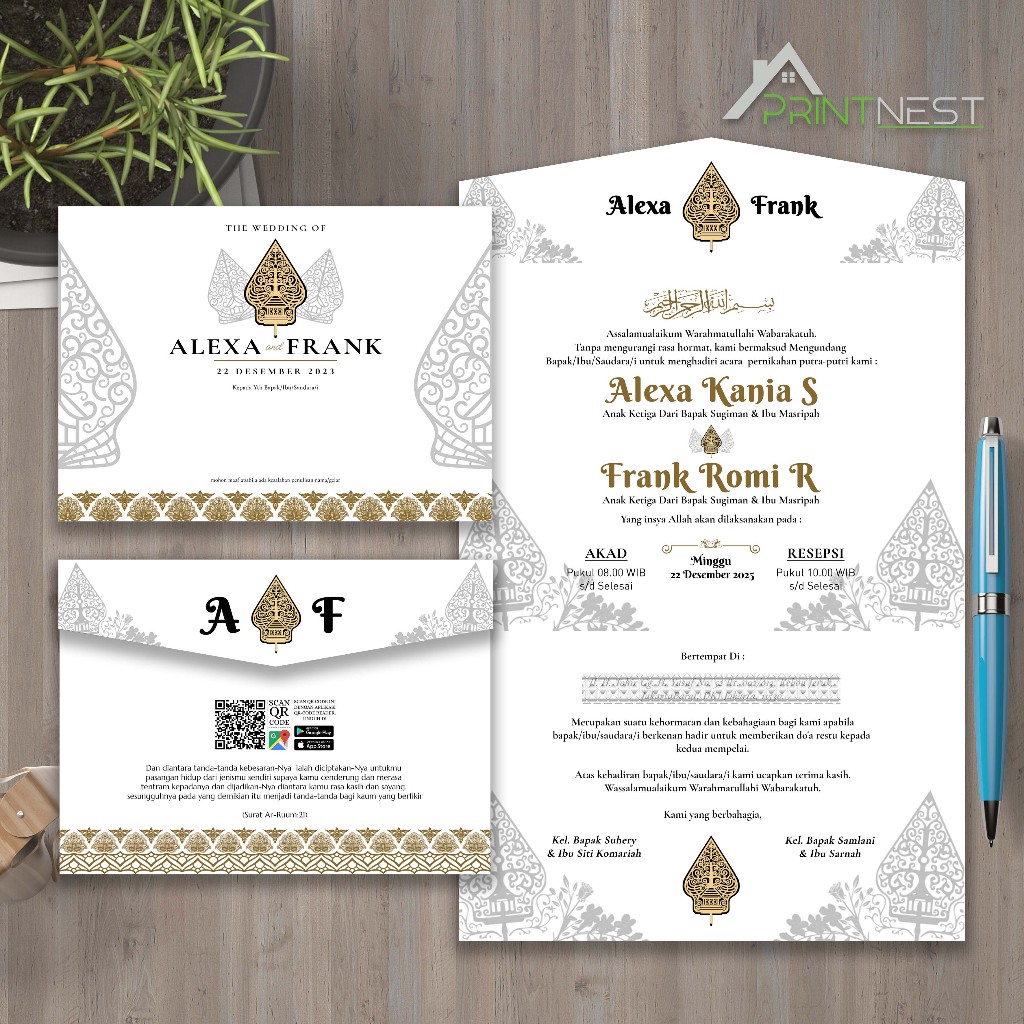 Jual Undangan Pernikahan Semi Amplop dan Map Jasmine Gliter Terbaru ...