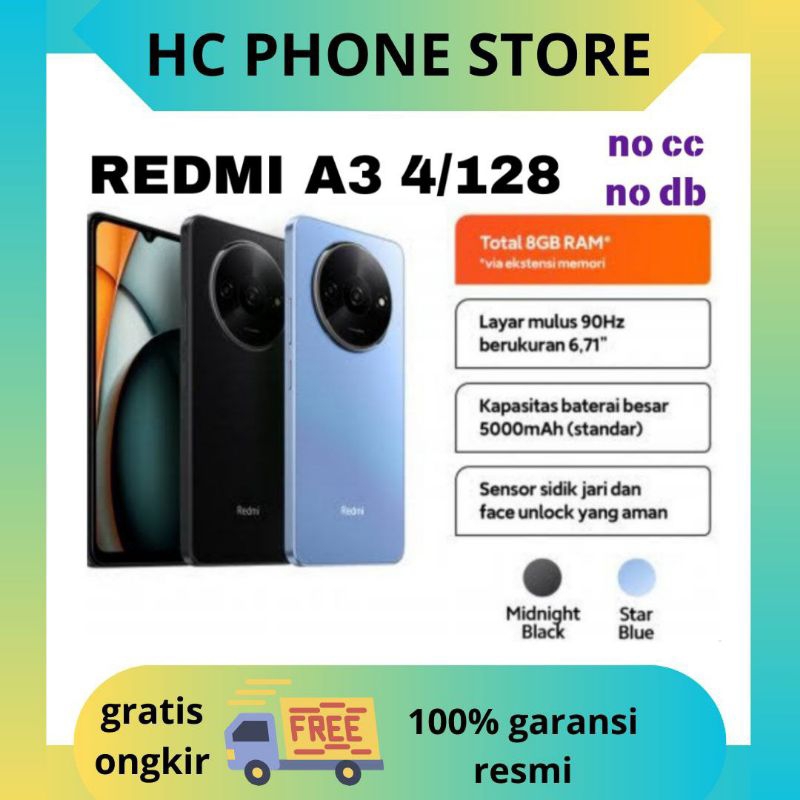 Jual Xiaomi Redmi A3 4/128 Ram 4gb internal 128gb Garansi Resmi | Shopee Indonesia