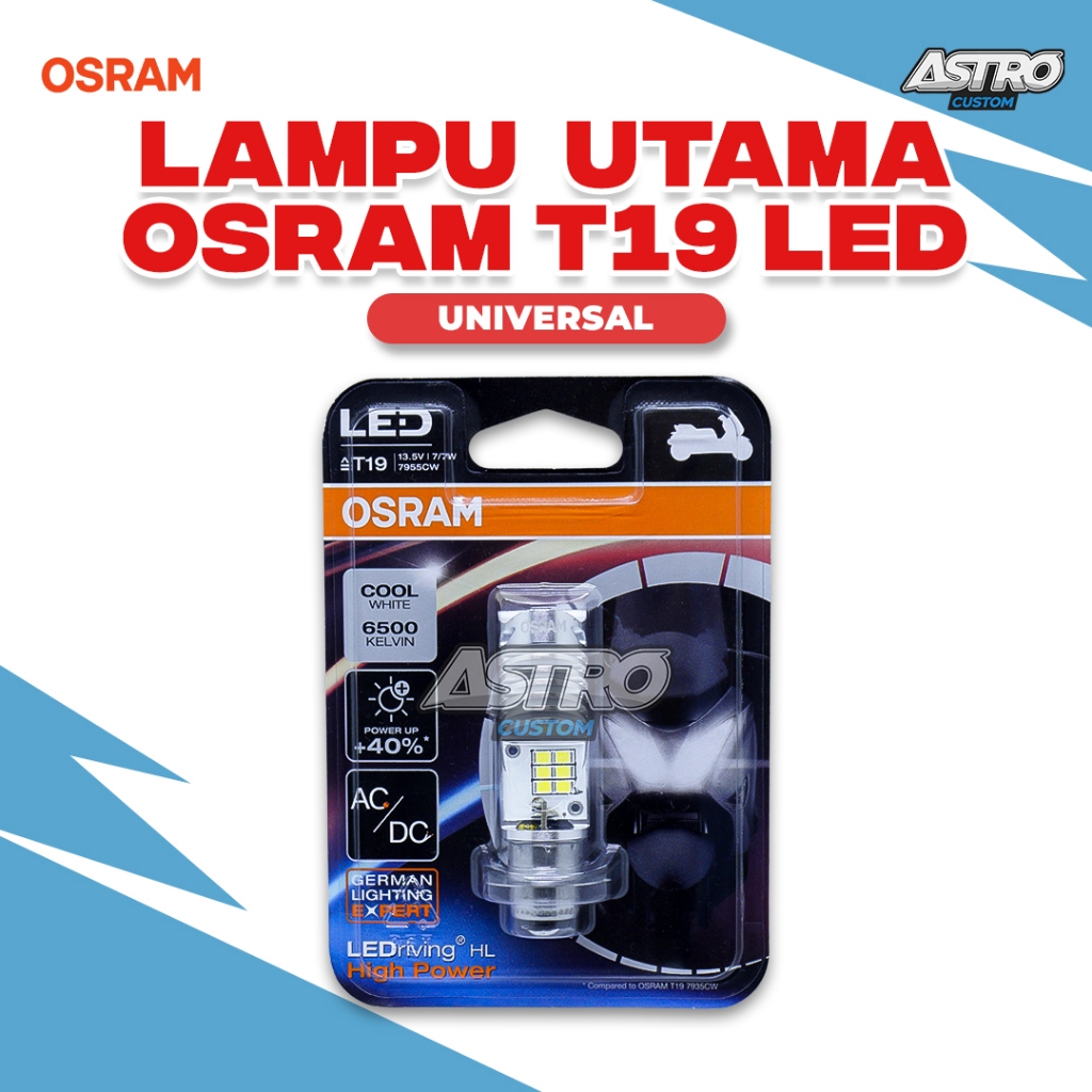 Jual Osram LED White Lampu Utama Motor Vario 125 150 PCX ADV Beat Scoopy Revo T19 6500 K AC/DC ...