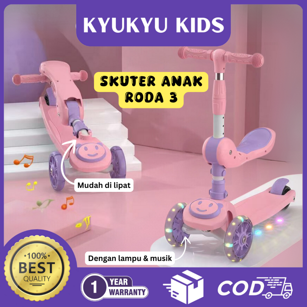 Jual Kyukyu Kids [GARANSI 1 TAHUN] Skuter Anak Roda 3 Mainan Scooter ...