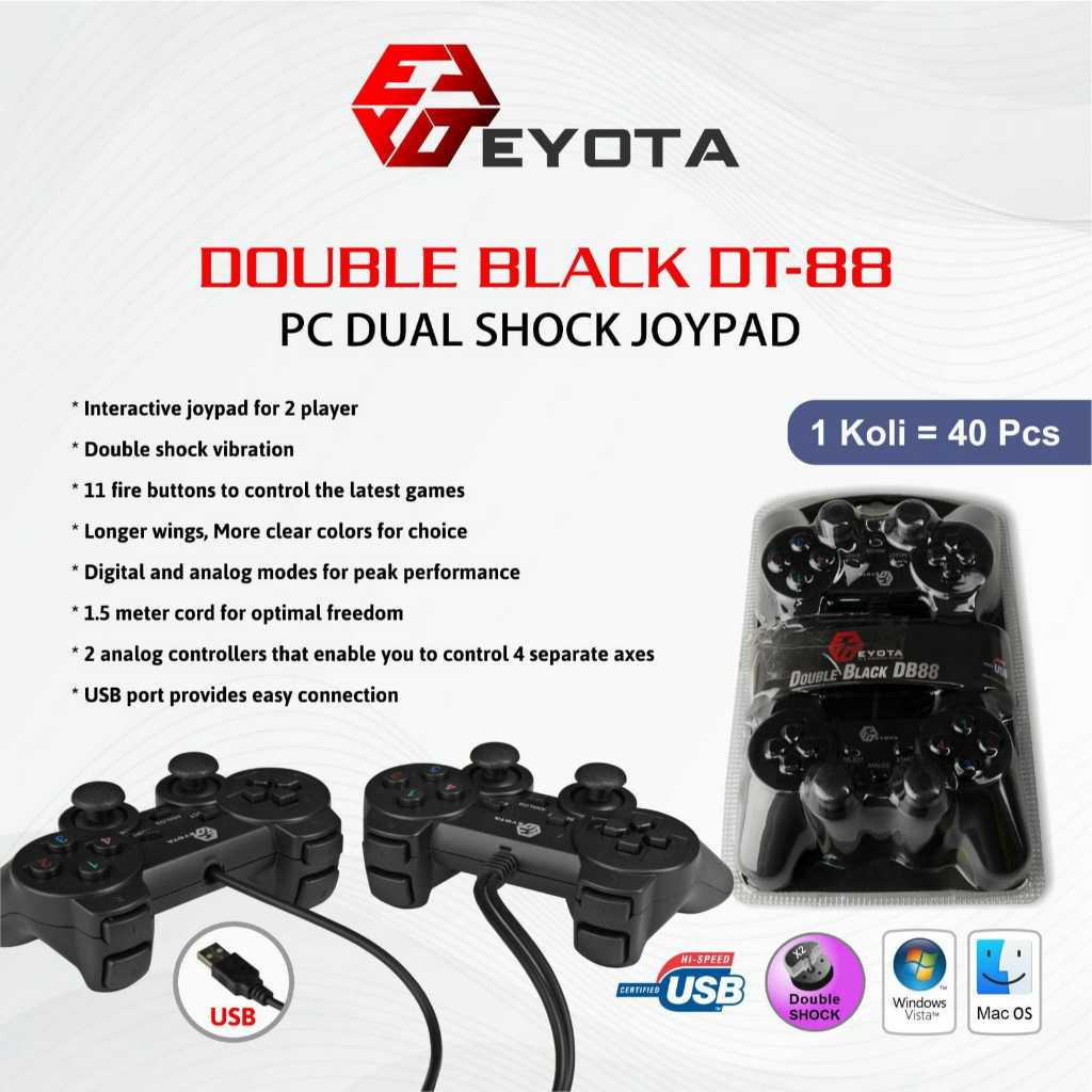 Jual Game Pad Stick PC joystick double (PC dual Shock control)getar ...