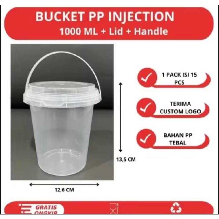 Jual Ember Bucket Thinwall Handel 500ml, 750ml, 1000ml/ isi per 1pc ...