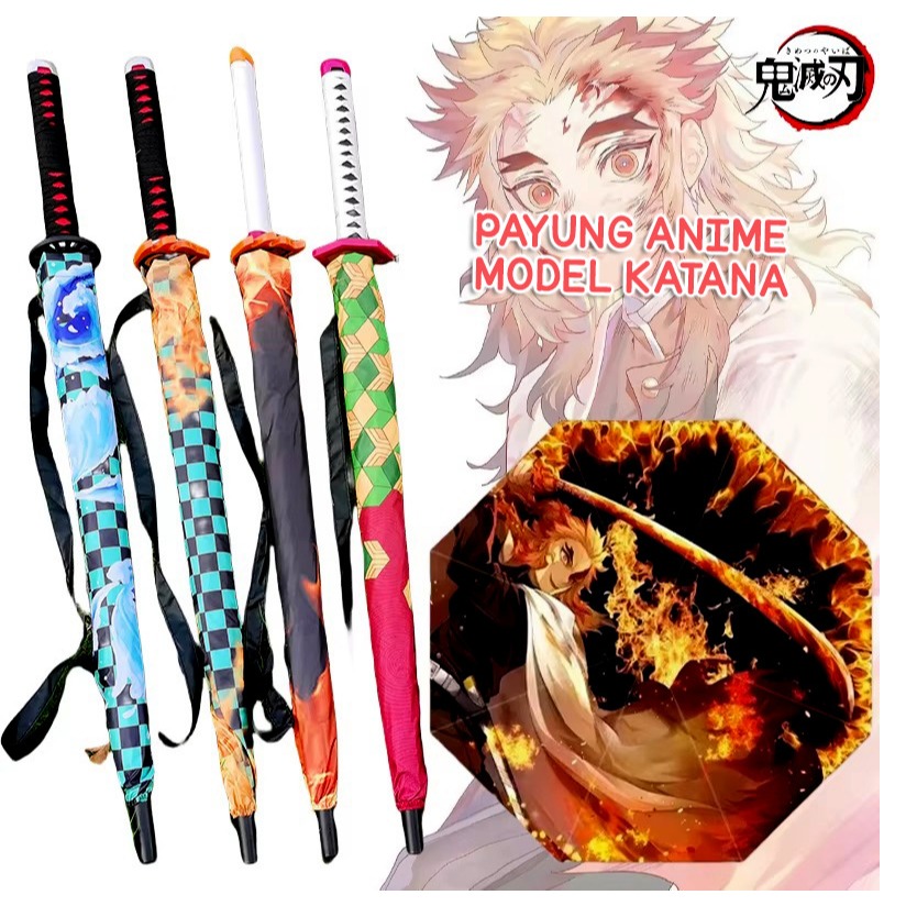 Jual Payung UV Model Pedang Samurai Demon Slayer | Payung Tanjiro ...