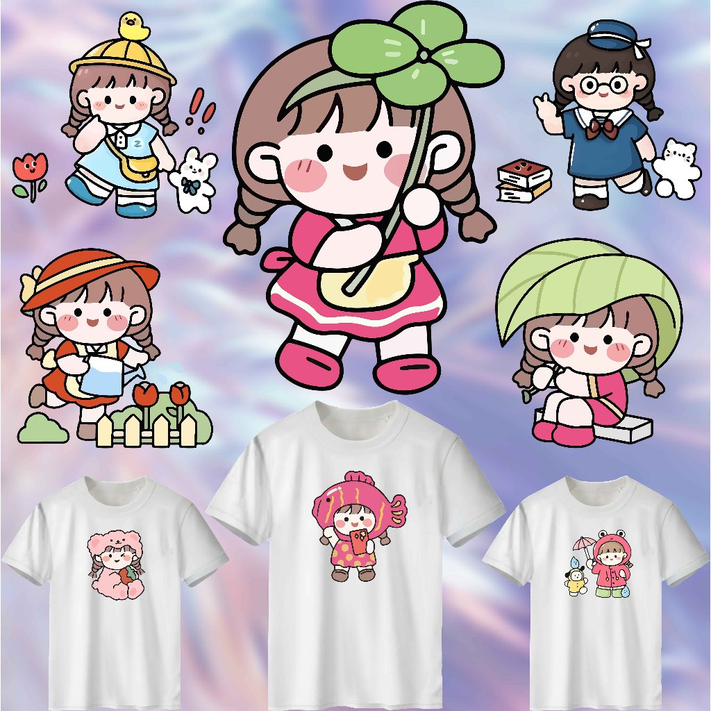 Jual SABLON STICKER DTF UKURAN A5 TEMA CUTE V2 | Shopee Indonesia