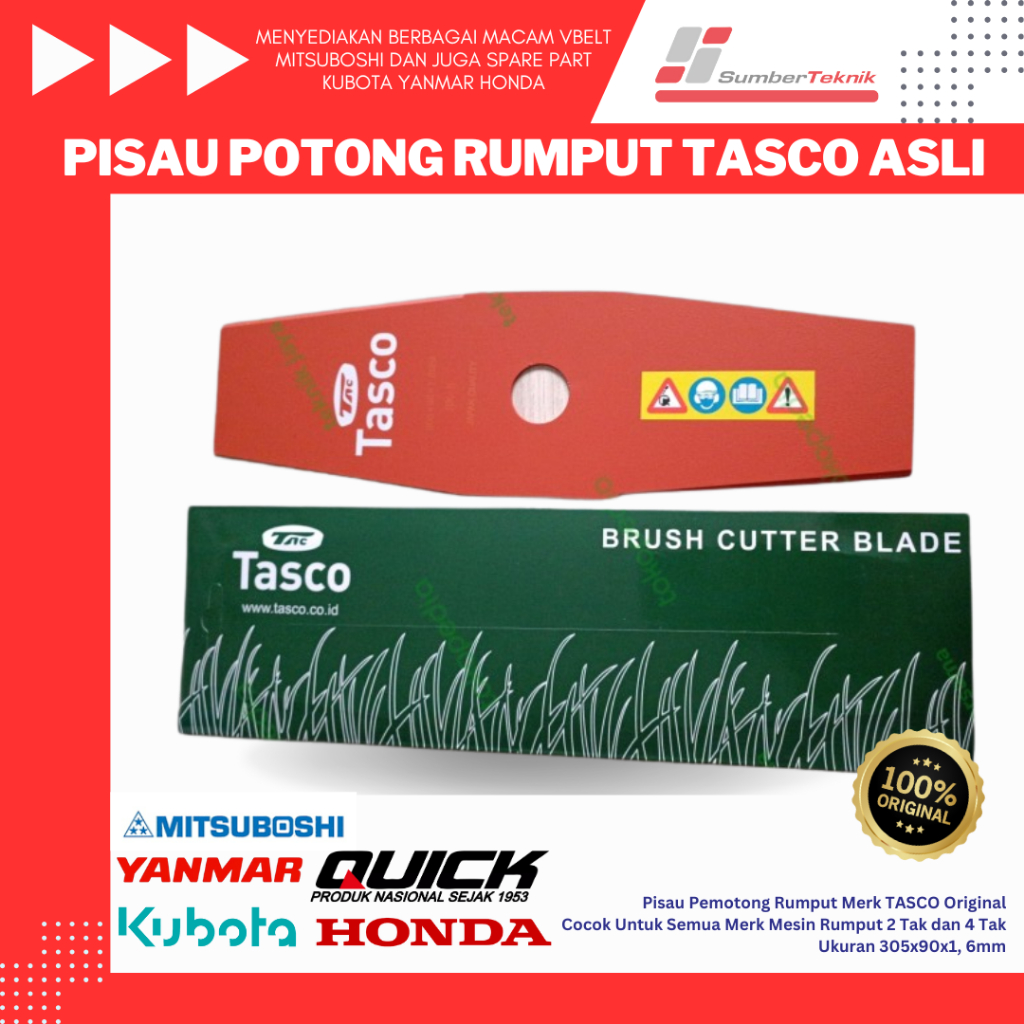 Jual Pisau Potong Rumput TASCO ASLi 305x90x1.6mm untuk mesin potong ...
