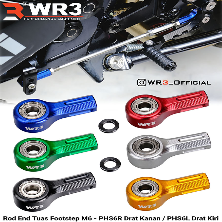 Jual Rod End M6 PHS6 R / L Balljoint Tuas Step Stand Hub WR3 Ninja ...