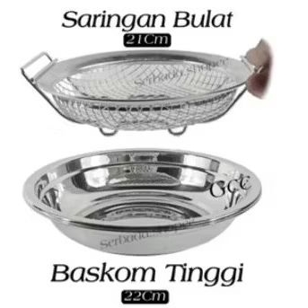 Jual Saringan Bulat Tiris Minyak Sayur Serbaguna Gagang Stainless Tebal ...