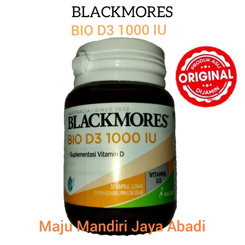 Jual BLACKMORES BIO D3 1000 IU VITAMIN D 1000 IU 30 KAPSUL | Shopee Indonesia