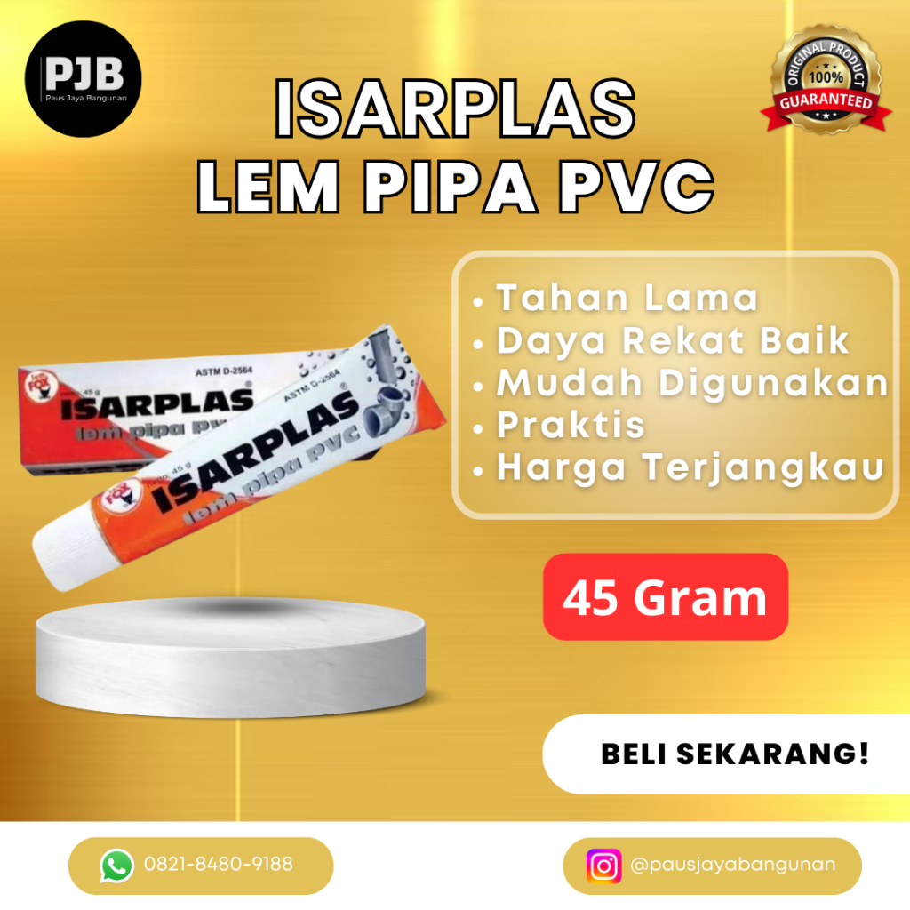 Jual Isarplas LEM Pipa / LEM PVC / LEM Paralon / LEM ISARPLAS TUBE 45GR 100% Original / Asli ...