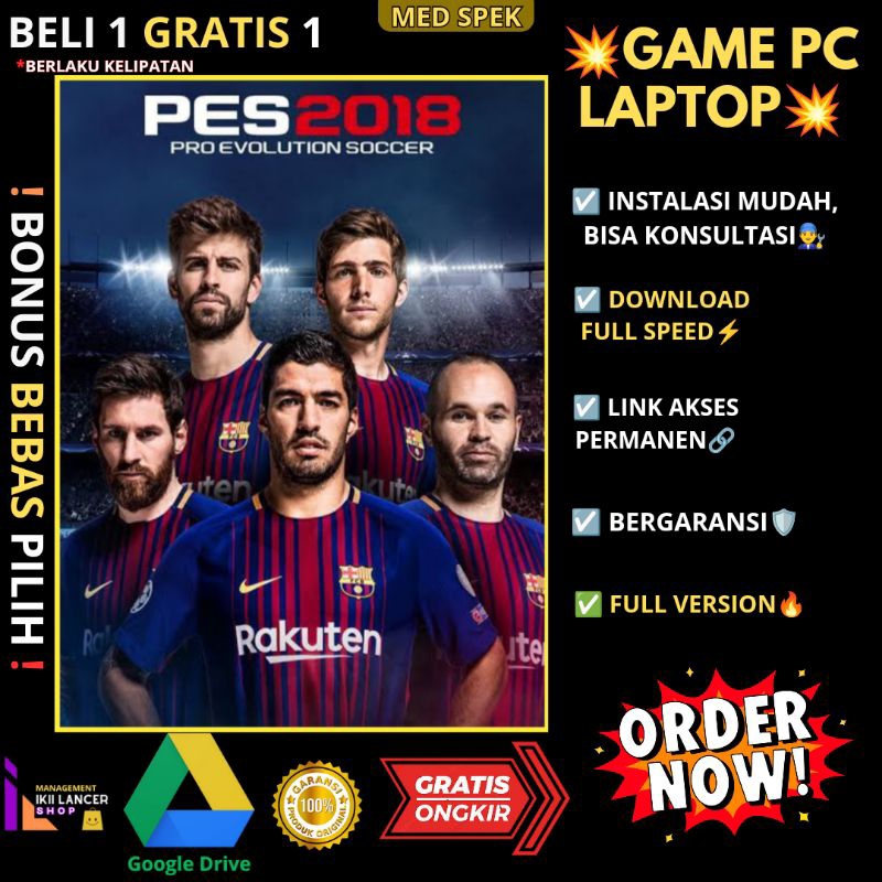 Jual PES 18 - PC LAPTOP GAMES - ORIGINAL WINDOWS | Shopee Indonesia