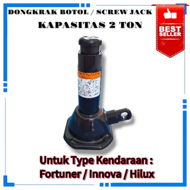 Jual DONGKRAK BOTOL TIPE SCREW JACK 2 TON INNOVA / FORTUNER KUALITAS ...